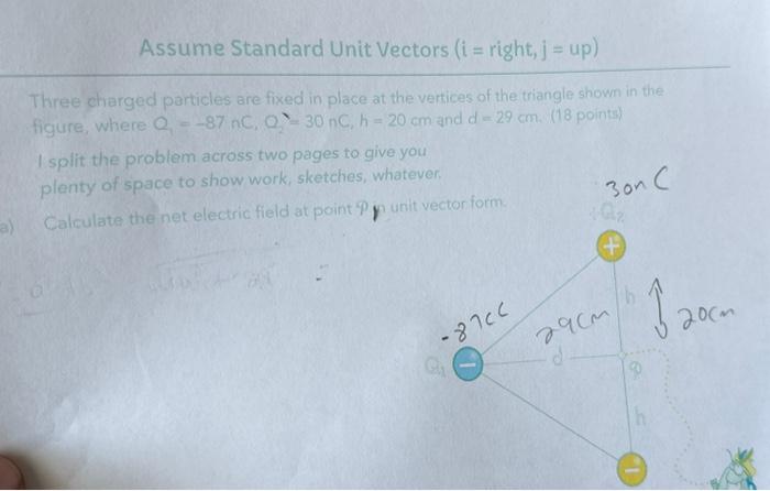 Solved Assume Standard Unit Vectors ( i= right, j= up) Three | Chegg.com