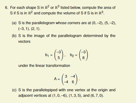 Solved For each shape S ﻿in R2 ﻿or R3 ﻿listed below, compute | Chegg.com