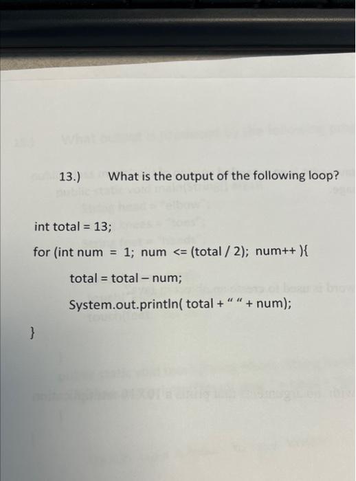 Solved for (int num =1; num