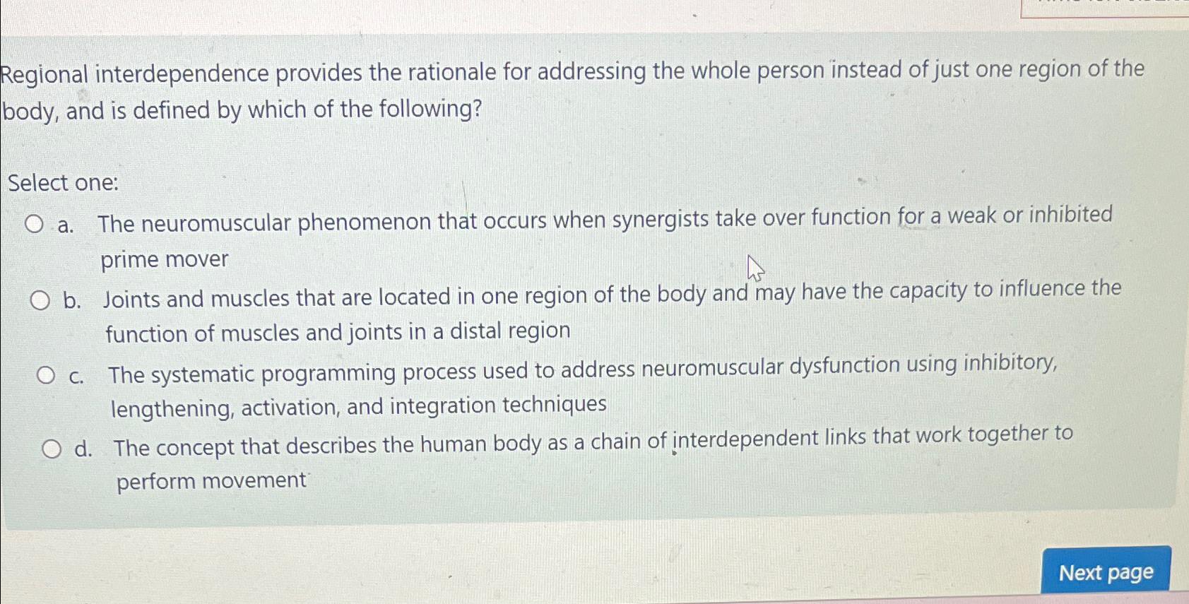 Solved Regional interdependence provides the rationale for | Chegg.com