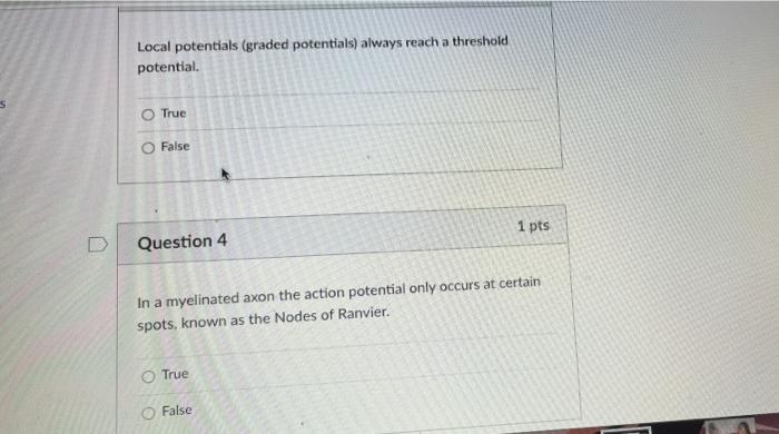 Solved Local potentials (graded potentials) always reach a | Chegg.com