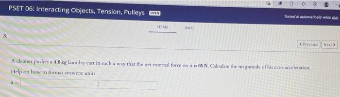 Solved PSET 06: Interacting objects, Tension, Pulleys on | Chegg.com