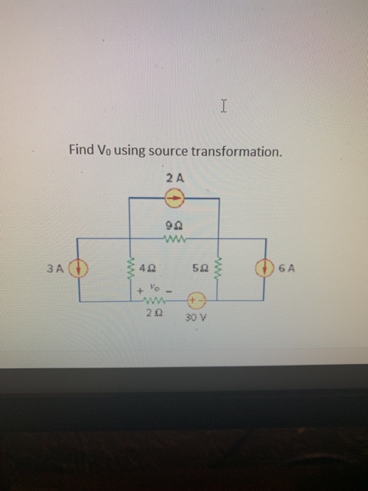 Solved Find Vo using source transformation. 9.22 3A 450 50 | Chegg.com Solved Find Vo using source transformation. 9.22 3A 450 50 | Chegg.com