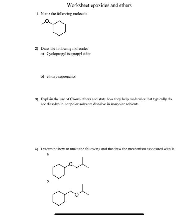 Solved ochem ii alcohol worksheet complete ALL and ether | Chegg.com