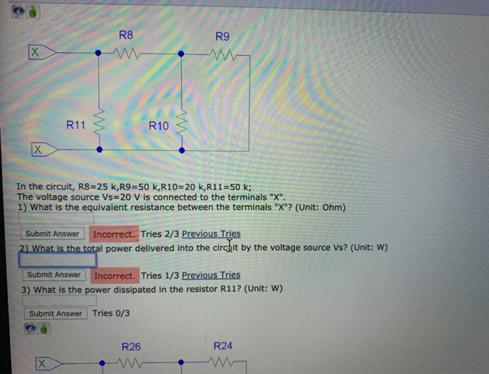 Solved R8 R11 R10 In the circuit, R8=25 k,R9=50 K,R10=20 k, | Chegg.com