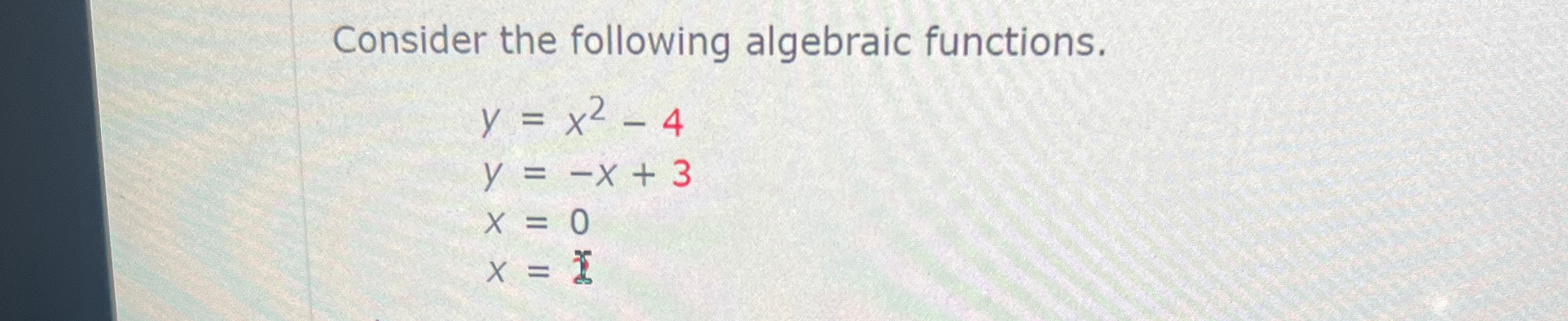 Solved Consider the following algebraic | Chegg.com