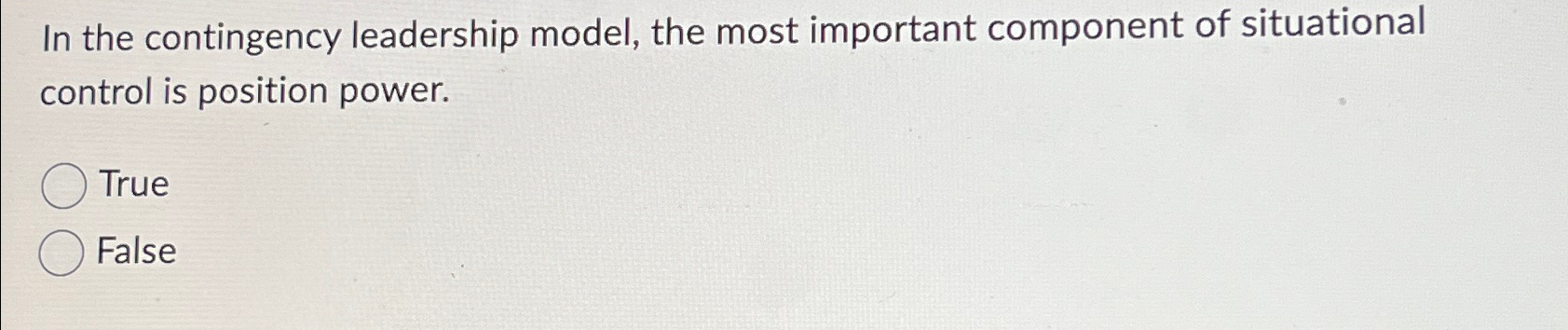 Solved In the contingency leadership model, the most | Chegg.com