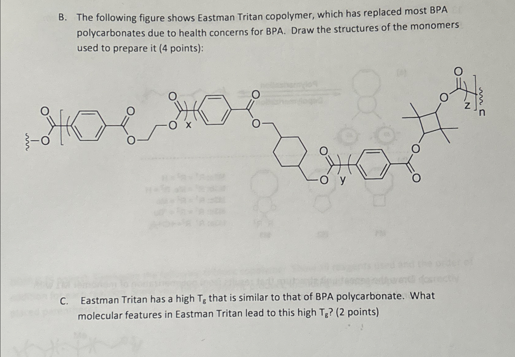 Solved B. ﻿The following figure shows Eastman Tritan | Chegg.com