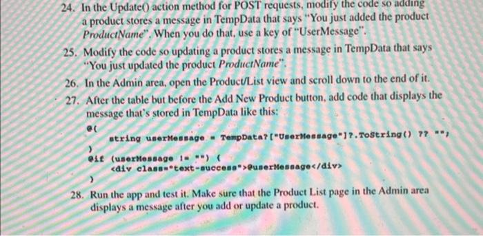 Solved reference fromMurach's ASP.net core mvc book. | Chegg.com