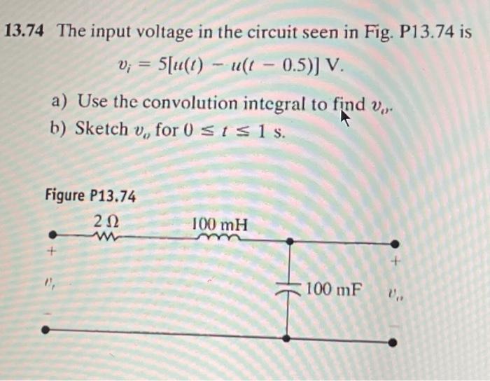 Solved 3.74 The input voltage in the circuit seen in Fig. | Chegg.com