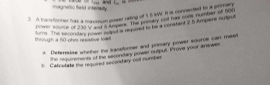 Solved 3.A transformer has a maximum power rating of 15kW | Chegg.com