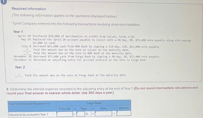 Solved Required informetion The following information | Chegg.com