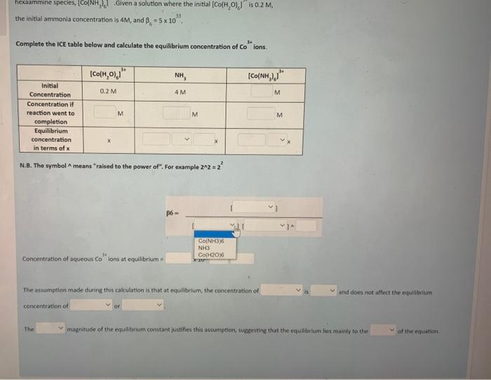 A. Assume that in the reaction of [Co(H2O)6]34 lons | Chegg.com