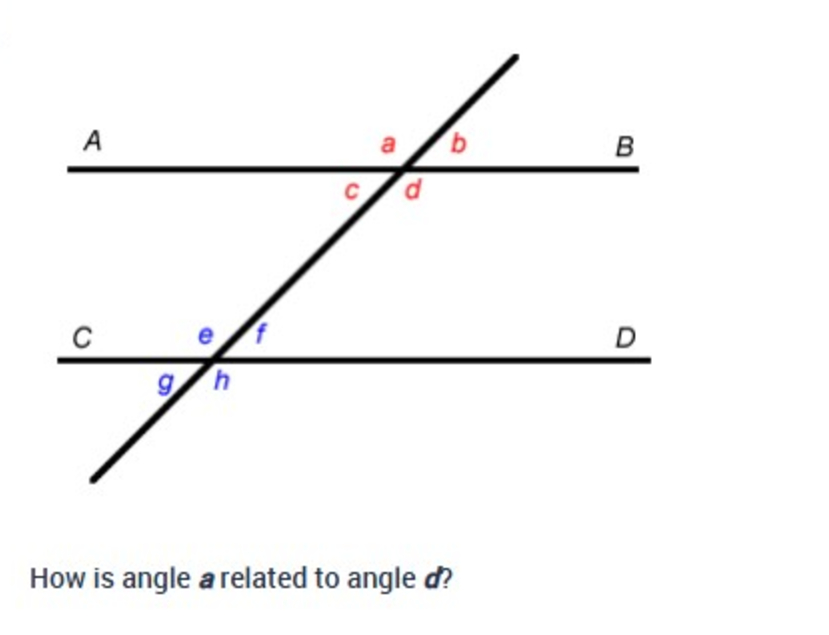 Solved How is angle a related to angle a related to angle d | Chegg.com