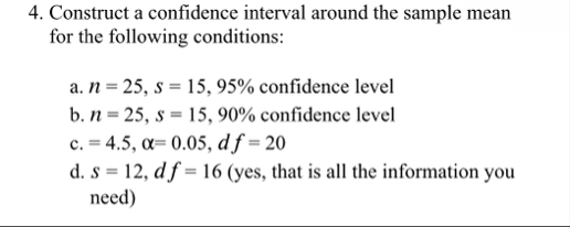 Solved Construct a confidence interval around the sample | Chegg.com