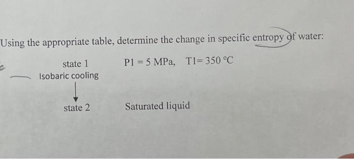 Solved Using the appropriate table, determine the change in | Chegg.com