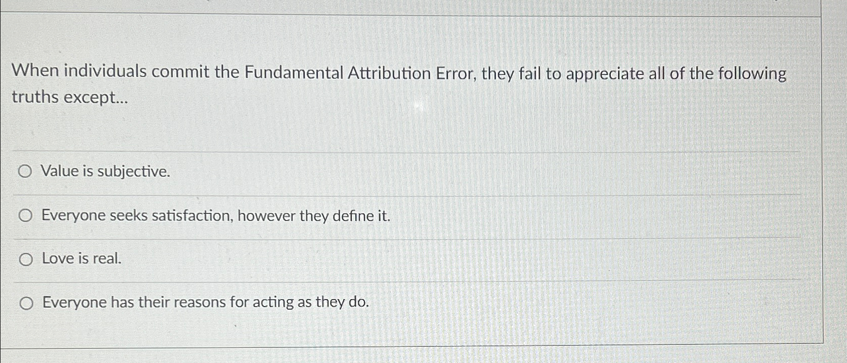 Solved When individuals commit the Fundamental Attribution | Chegg.com