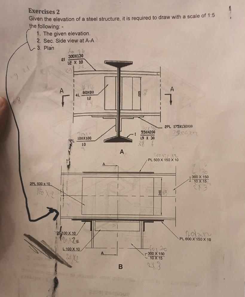 Solved Exercises 2 Given the elevation of a steel structure. | Chegg.com
