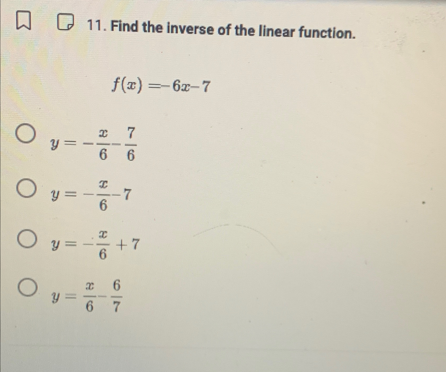 Solved Find the inverse of the linear | Chegg.com