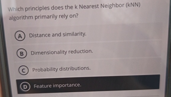 Solved Which principles does the k Nearest Neighbor (kNN) | Chegg.com Solved Which principles does the k Nearest Neighbor (kNN) | Chegg.com