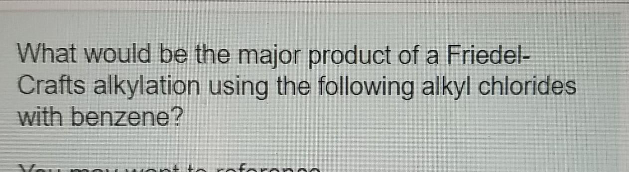 Solved What would be the major product of a Friedel- Crafts | Chegg.com