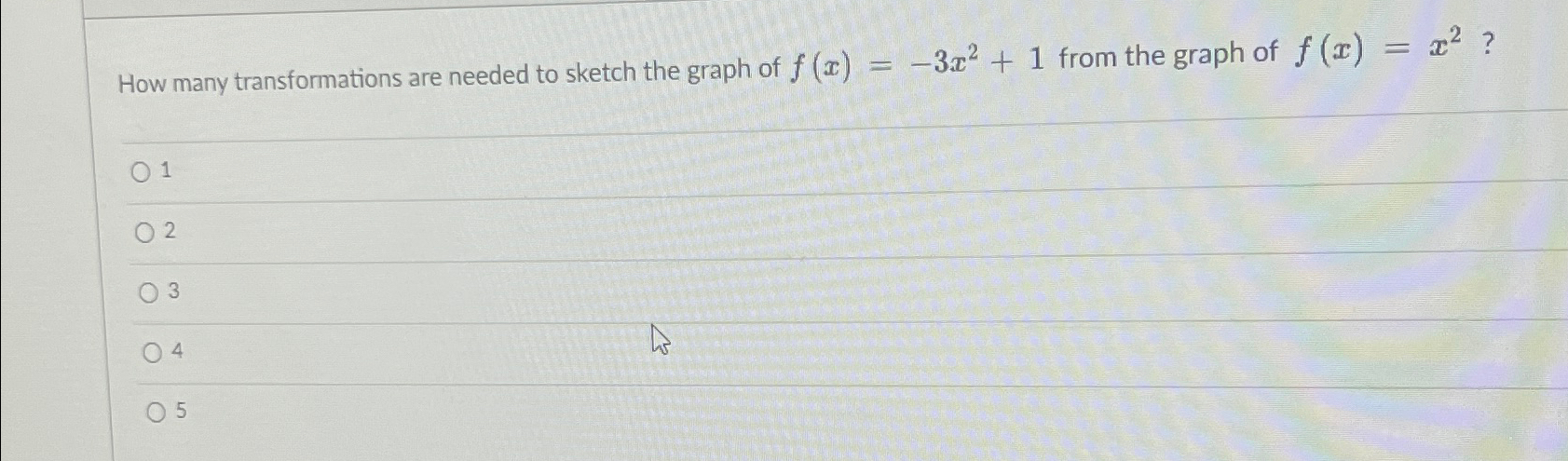 Solved How many transformations are needed to sketch the | Chegg.com