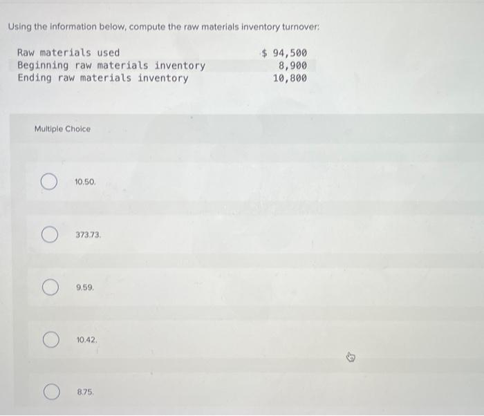 Solved Using the information below, compute the raw | Chegg.com