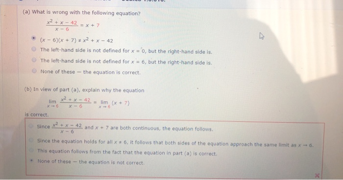 Solved (a) What is wrong with the following equation? x2 + x | Chegg.com