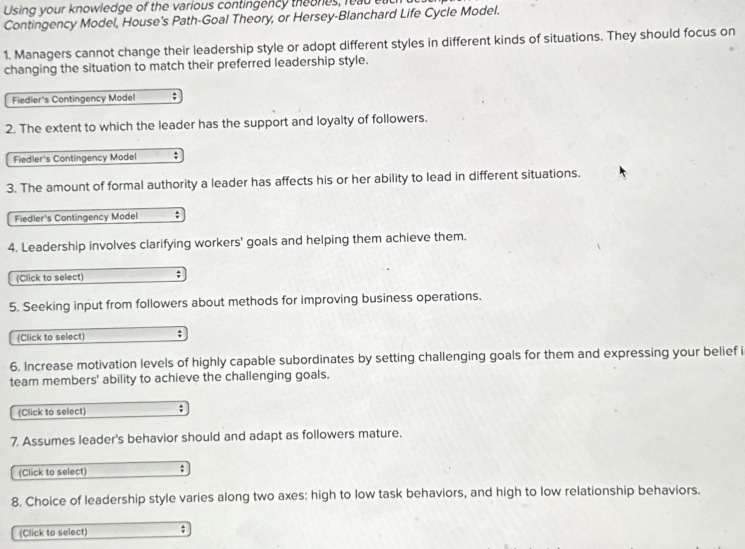 Solved Using Your Knowledge Of The Various Contingency 