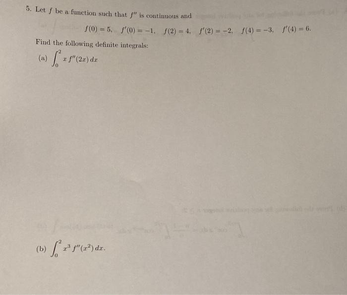 Solved 5. Let f be a function such that f′′ is continuous | Chegg.com