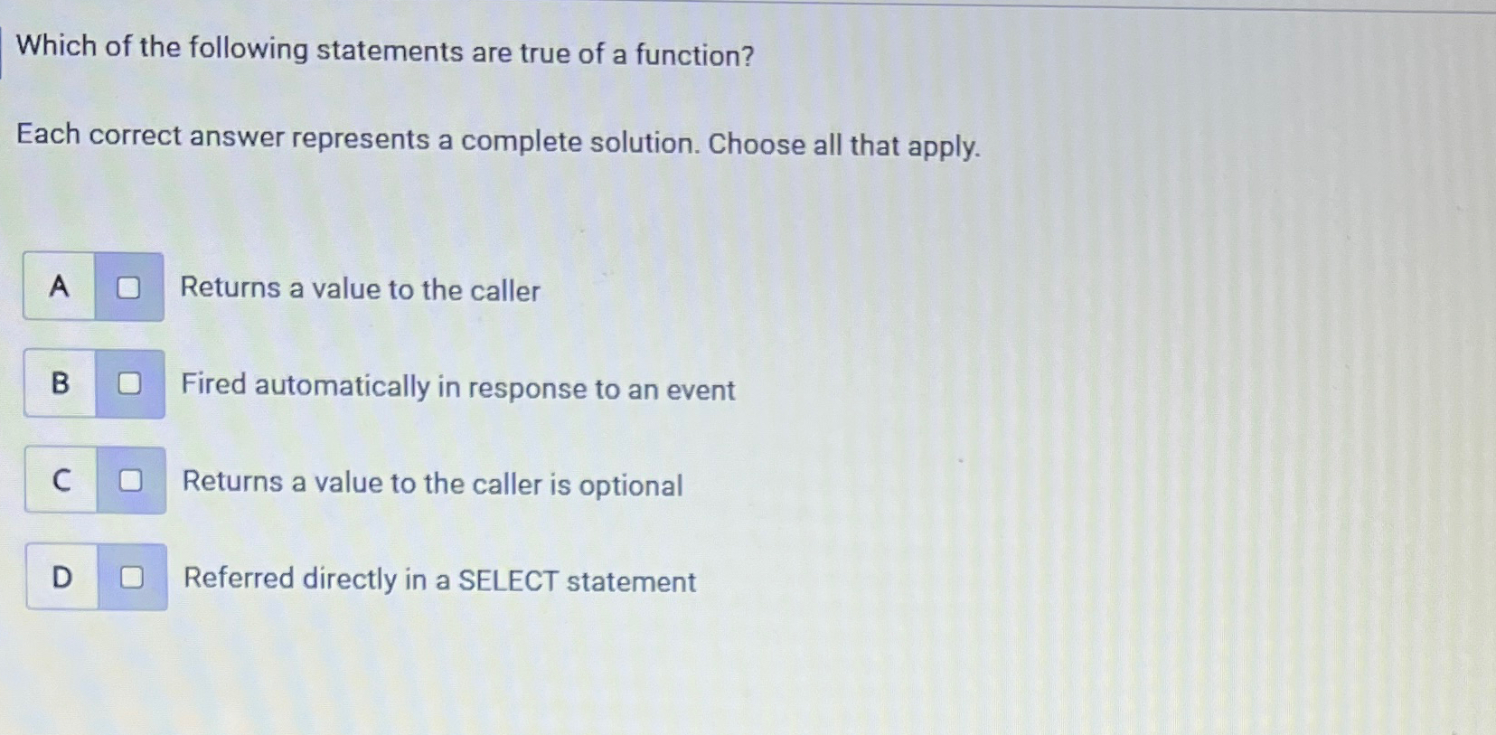 Solved Which of the following statements are true of a | Chegg.com