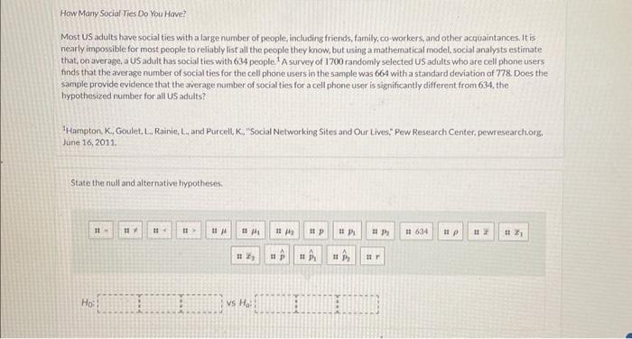 Solved How Many Sacial Ties Do You Have? Most US adults have | Chegg.com