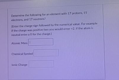 Solved Determine the following for an element with 17 | Chegg.com