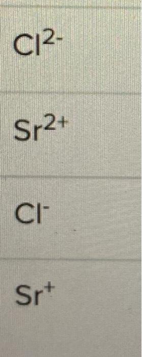 Solved select all ions that are produced when SrCl2 is | Chegg.com