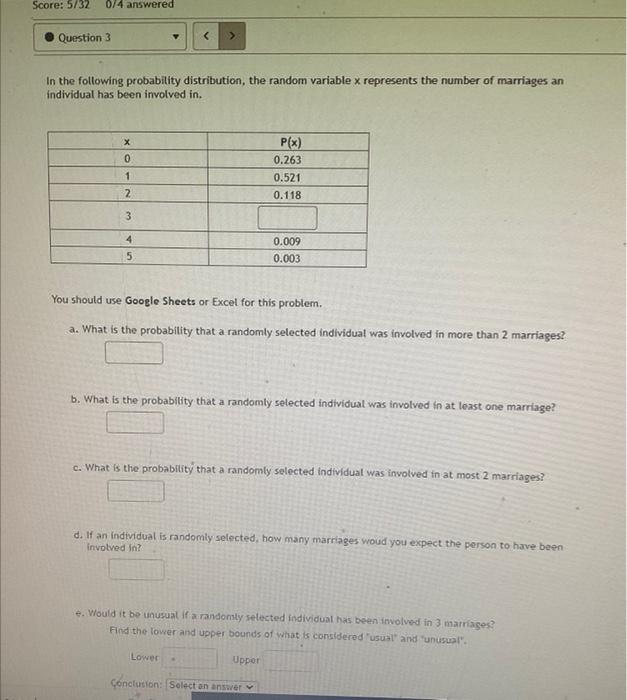 Solved In the following probability distribution, the random | Chegg.com