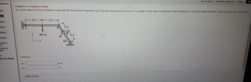 Solved CALCULATOR PRINTER VERSION URCES Chapter 4, Problem | Chegg.com