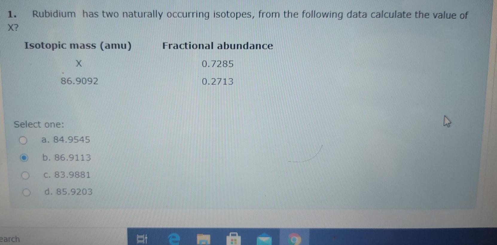 Solved 1. X? Rubidium has two naturally occurring isotopes, | Chegg.com