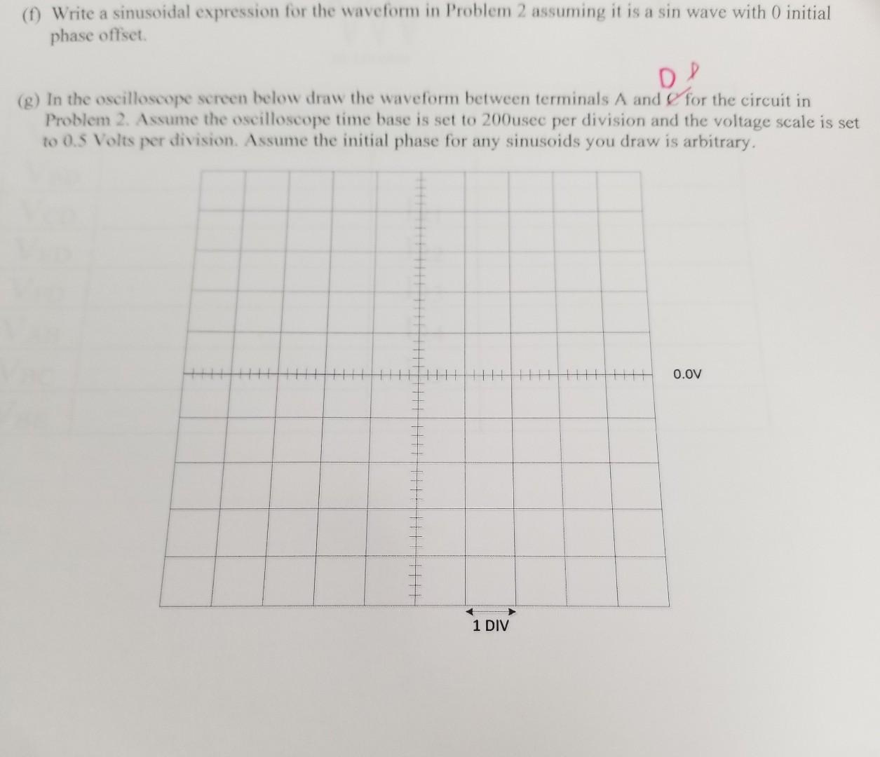 Solved (1) Write a sinusoidal expression for the waveform in | Chegg.com