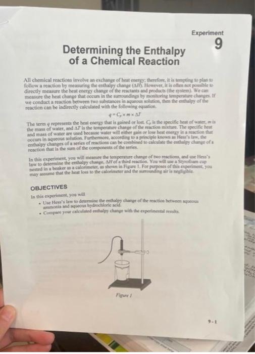 Determining the Enthalpy of a Chemical Reaction | Chegg.com