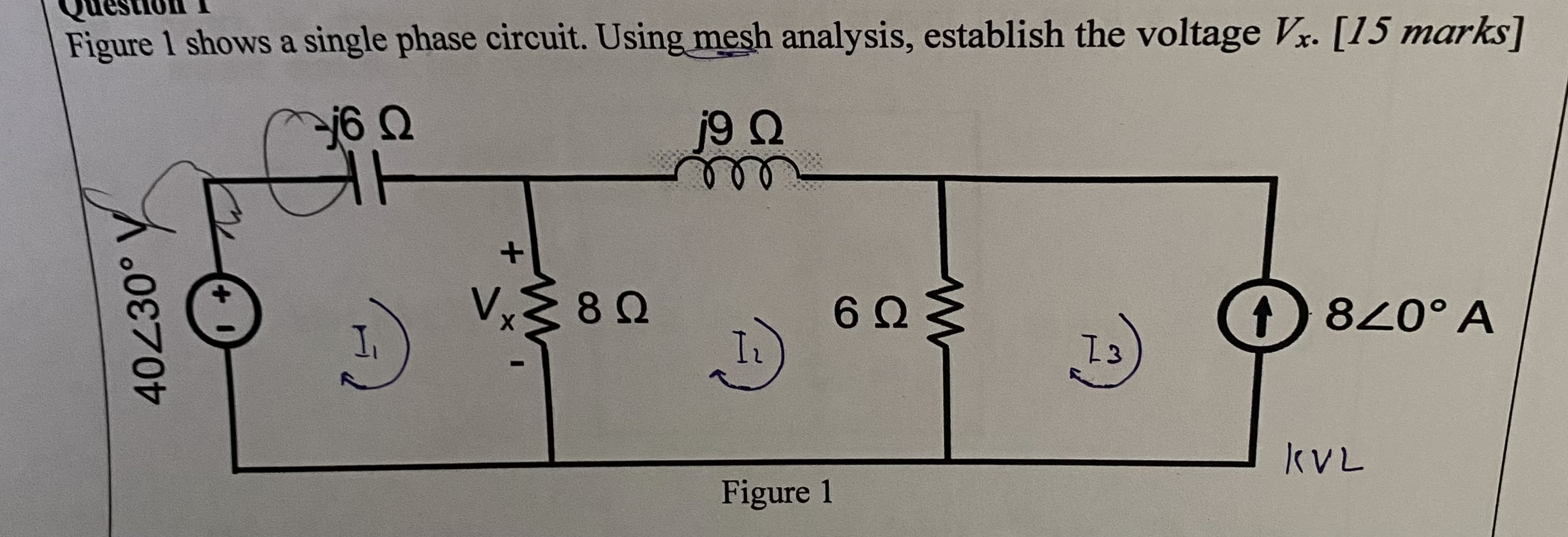 Solved Questioni 1Figure 1 ﻿shows a single phase circuit. | Chegg.com