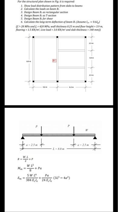 Solved For the structural plan shown in Fig. It is required: | Chegg.com