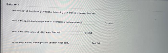 Solved Question 1 Answer each of the following questions, | Chegg.com
