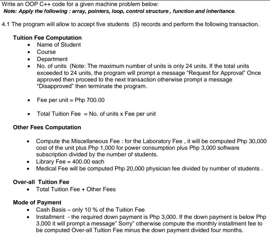 Solved note: use only for #include the iostream, string, and | Chegg.com