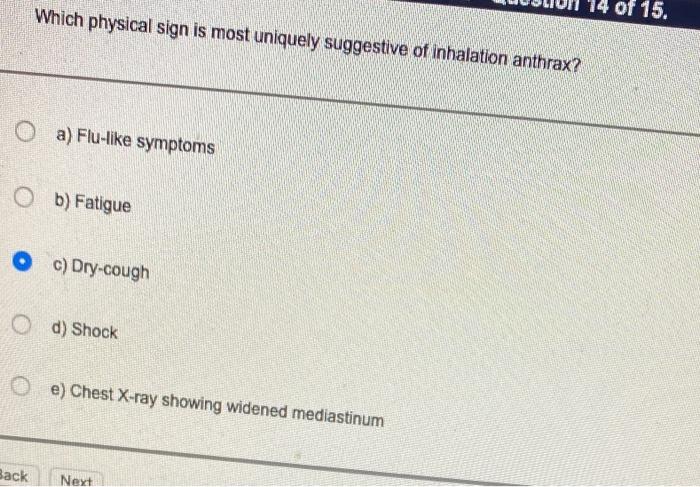 Solved Which physical sign is most uniquely suggestive of | Chegg.com