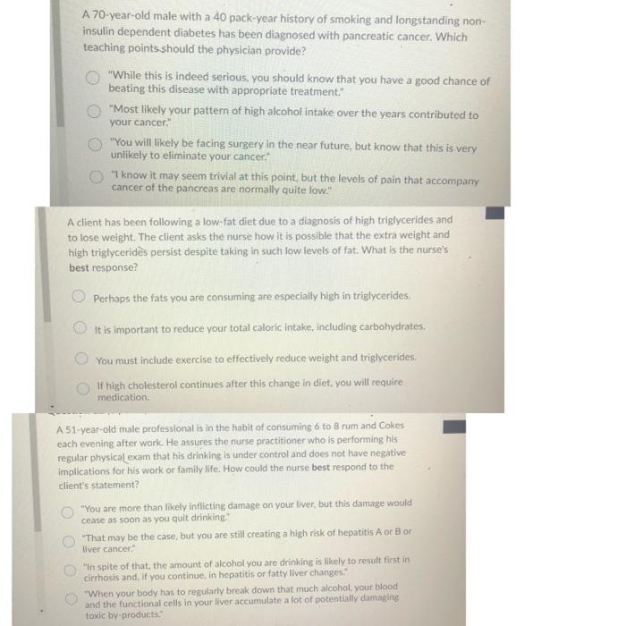 Solved A 70-year-old male with a 40 pack-year history of | Chegg.com