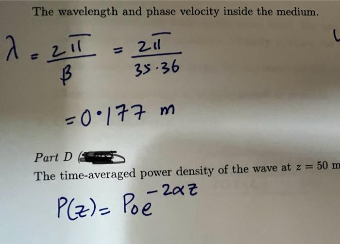 Solved E X~e0e−Ωte−jx Where E0 30 V M Assuming The Lossy