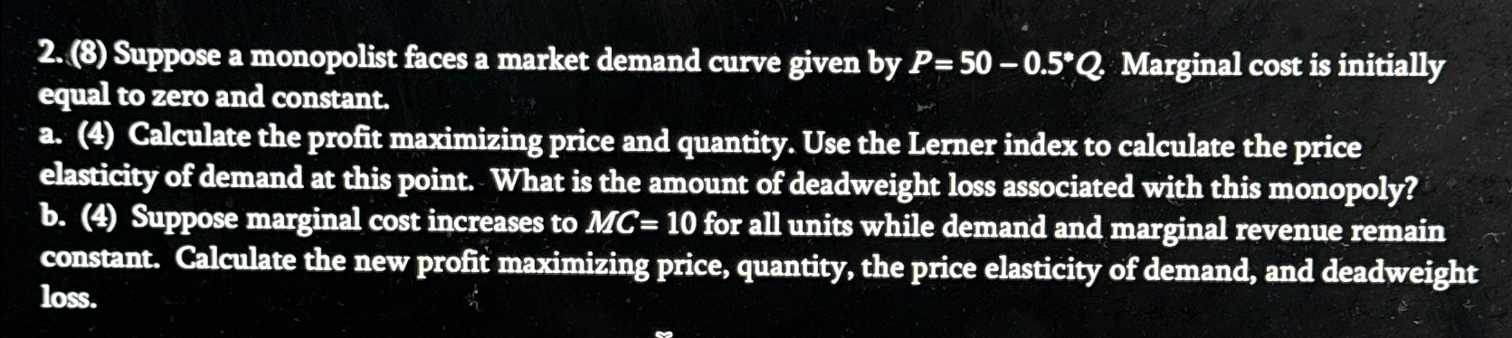 Solved Suppose a monopolist faces a market demand curve | Chegg.com