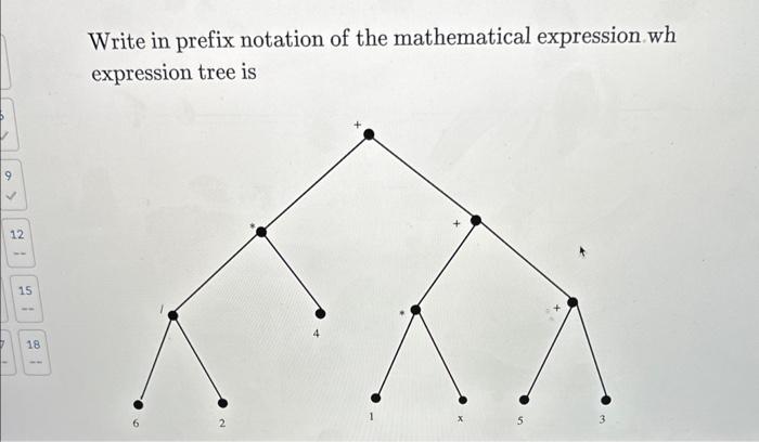 Solved Write In Prefix Notation Of The Mathematical 