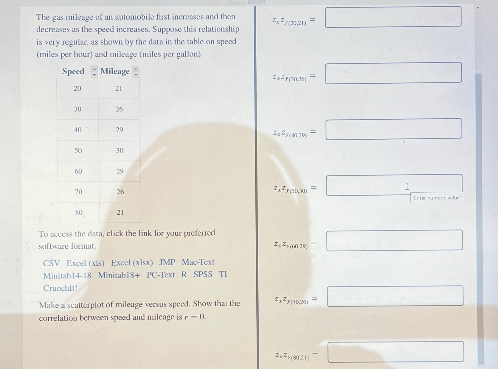 Solved The gas mileage of an automobile first increases and | Chegg.com
