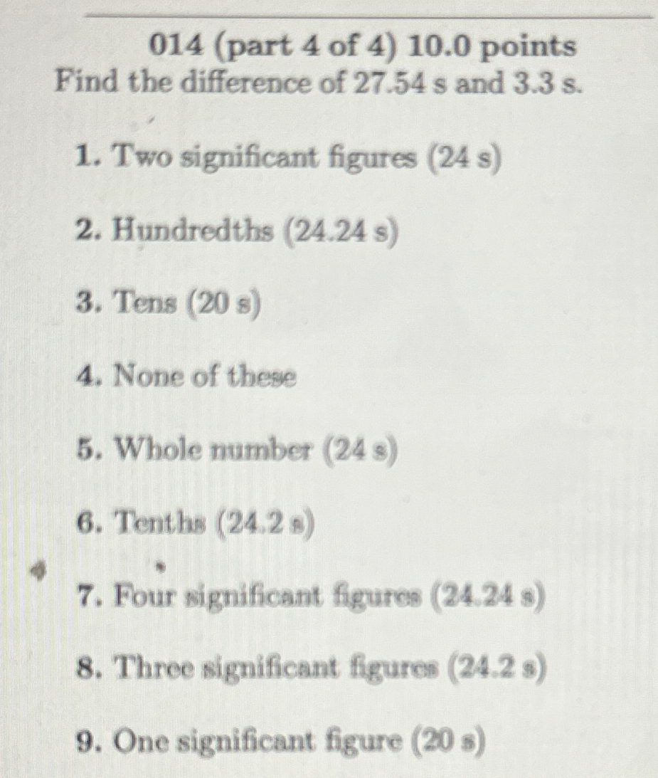 Solved 014 (part 4 ﻿of 4 ) 10.0 ﻿points Find the difference | Chegg.com